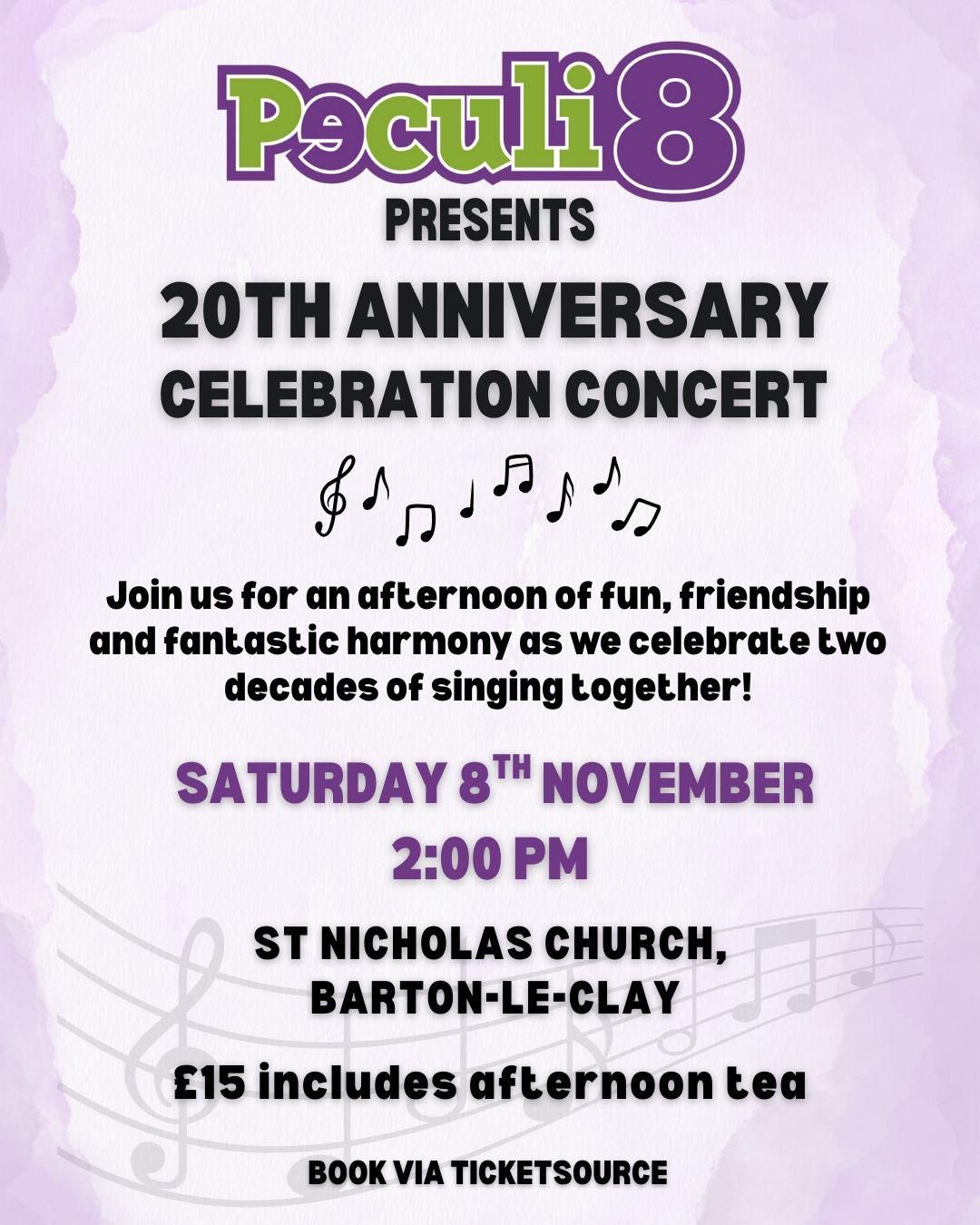 Tickets are now available for the Peculi8 concert raising funds for ...